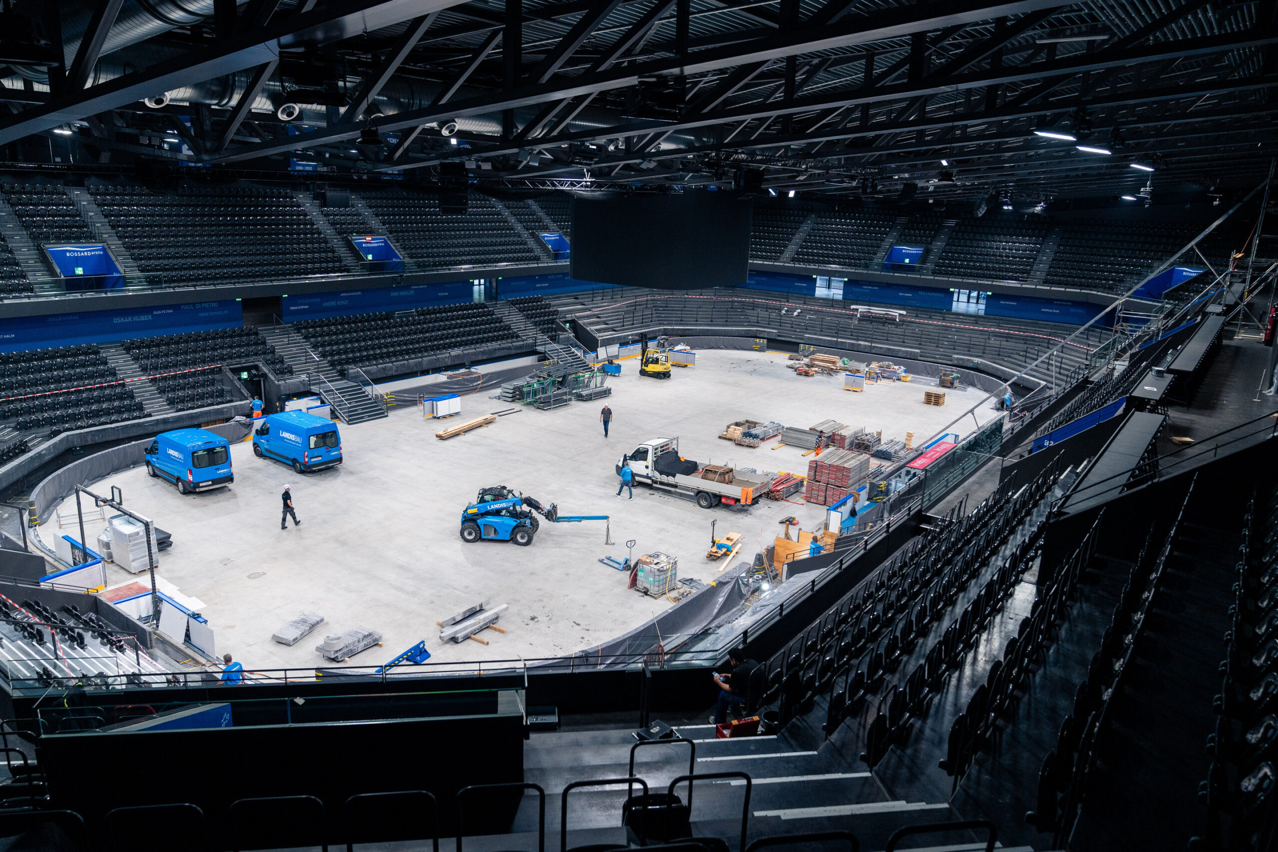 Construction work underway at the BOSSARD Arena - EV Zug